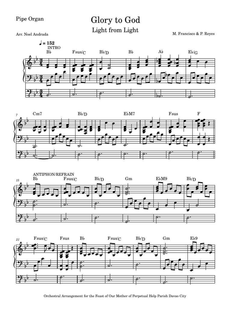 Glory To God Instrumental-Pipe - Organ | PDF