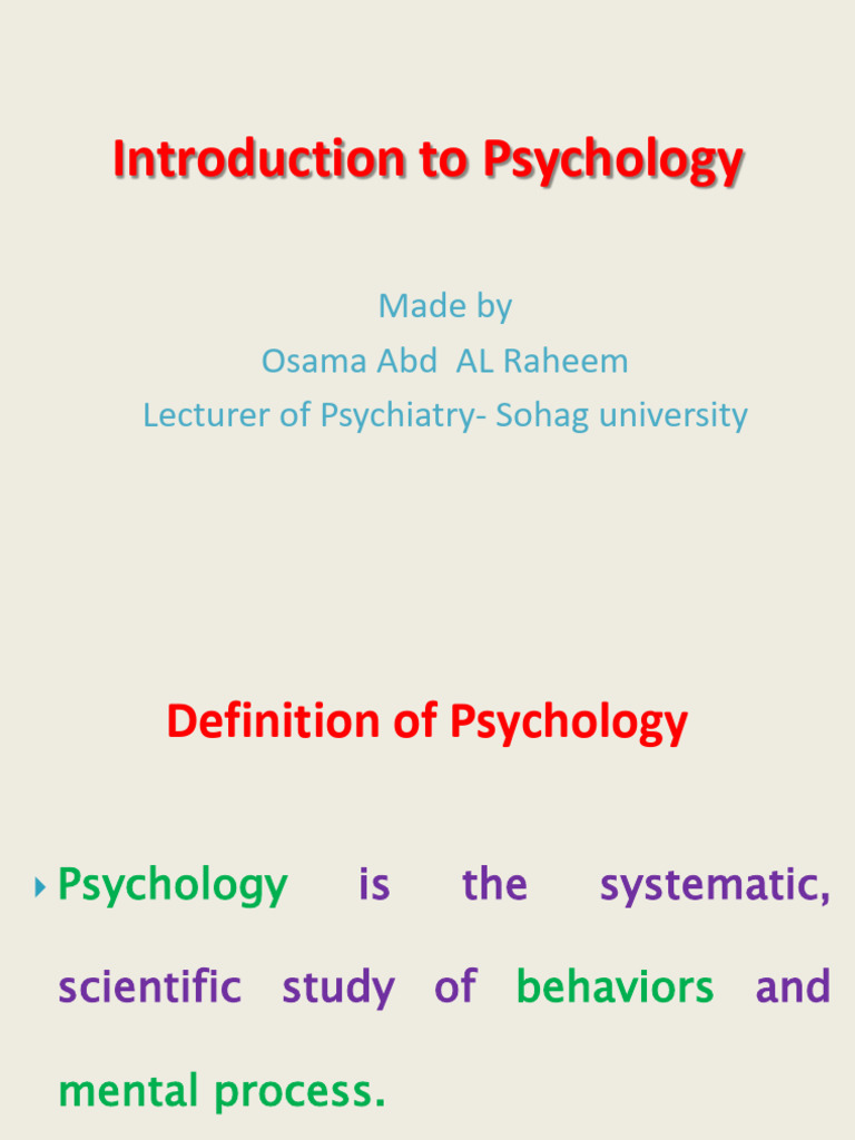 Introduction to Psychology Overview | PDF | Psychology | Behavior