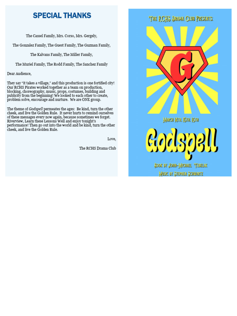 godspell program | PDF