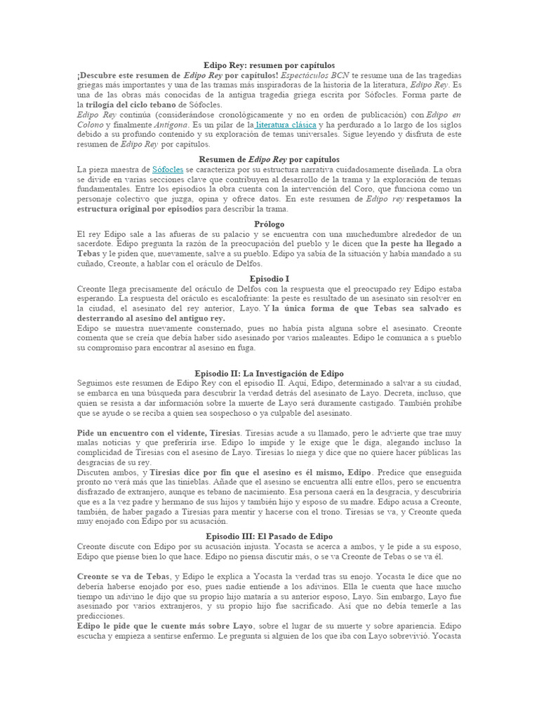 Edipo Rey | PDF | Edipo | Mitología tebana