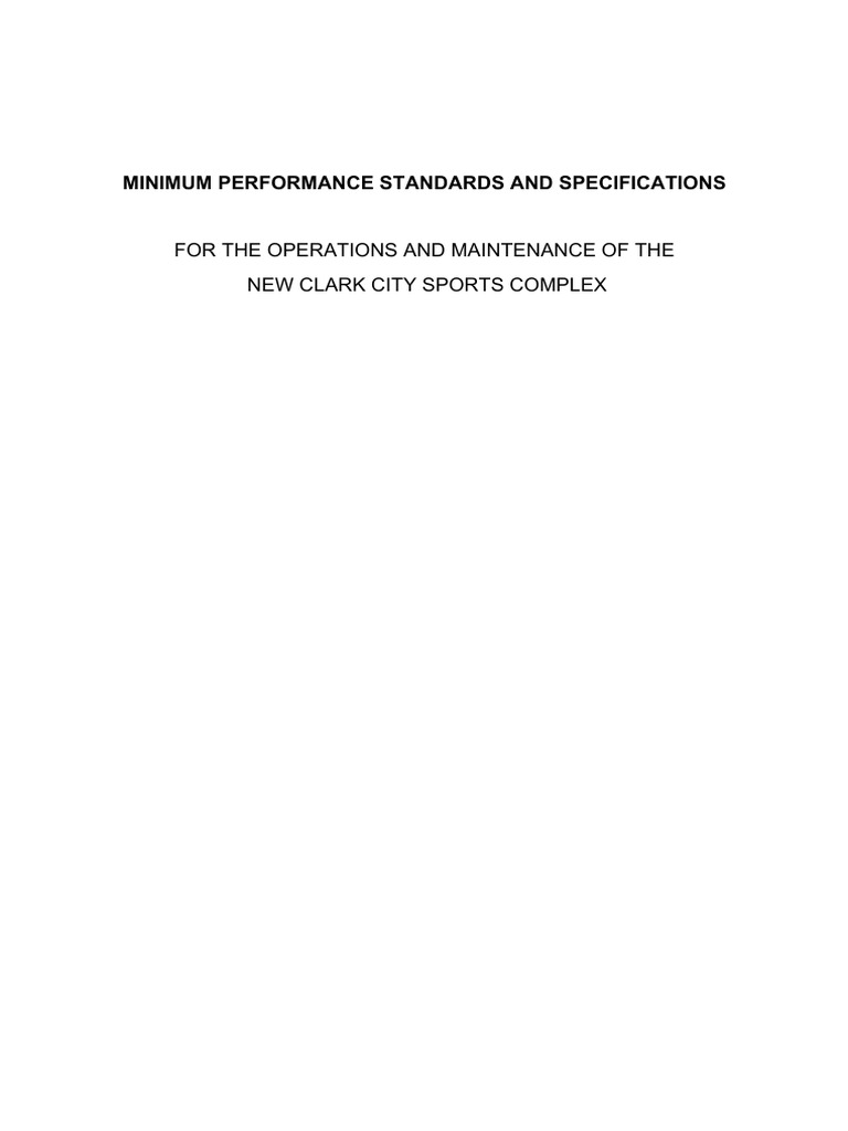 O&M - Minimum Performance Standards and Specifications | PDF | Elevator ...