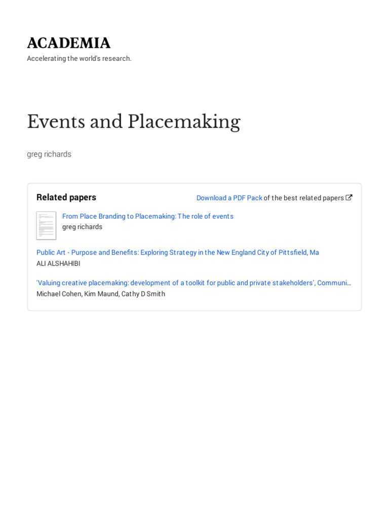Events and Placemaking | PDF | Brand | Marketing