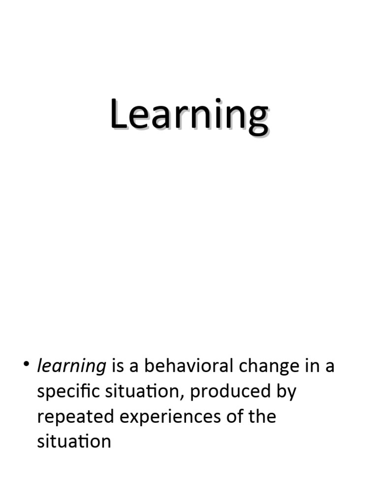 Learning 1 | PDF | Classical Conditioning | Learning