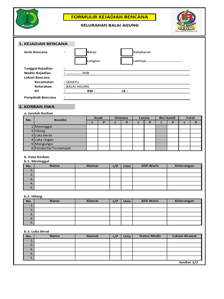 Form Lap - Bencana | PDF