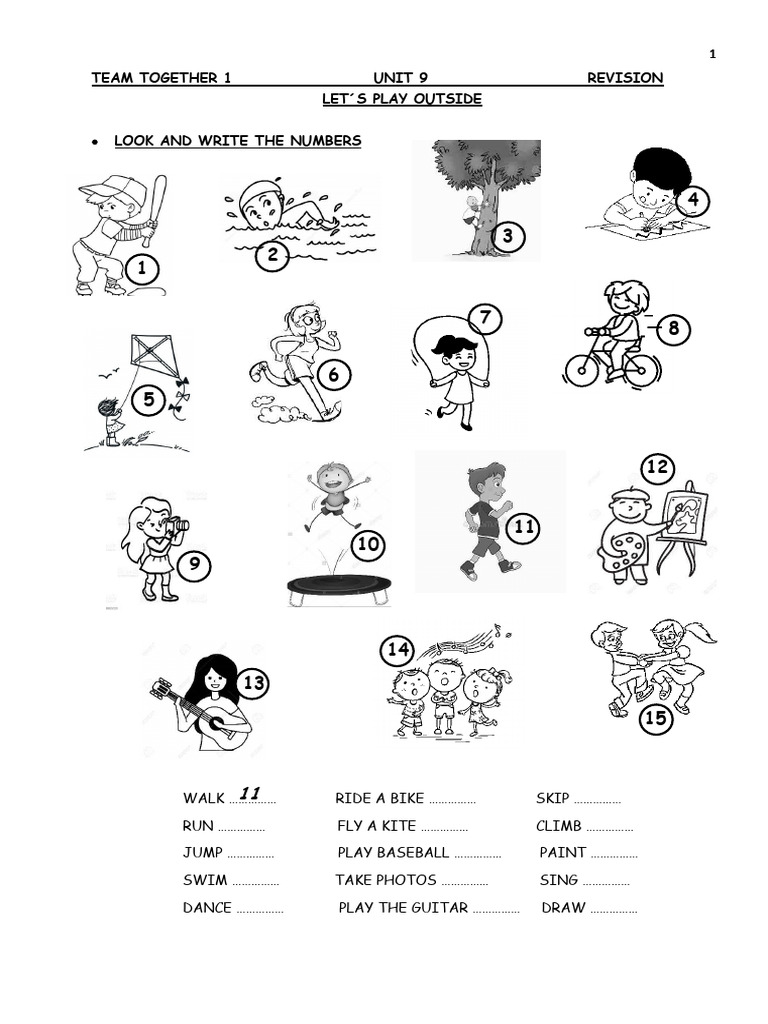 Team Together 1 Unit 9 Revision Activities | PDF | Home & Garden
