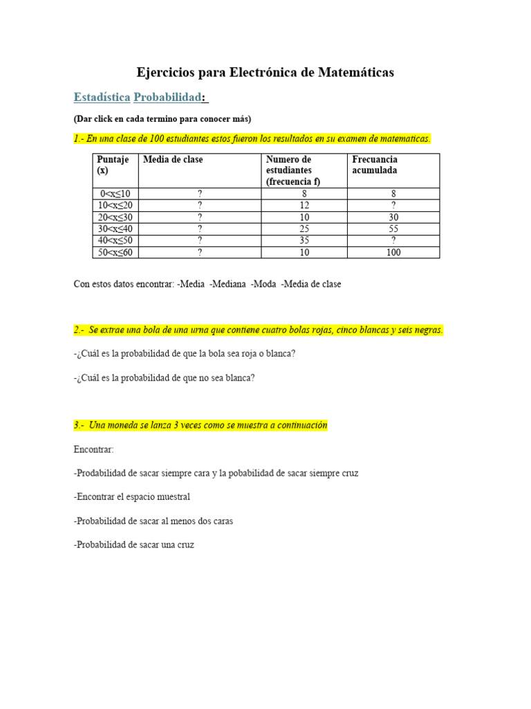 Ejercicios para Electrónica de Matemáticas Vol 1 | PDF | Matemáticas ...