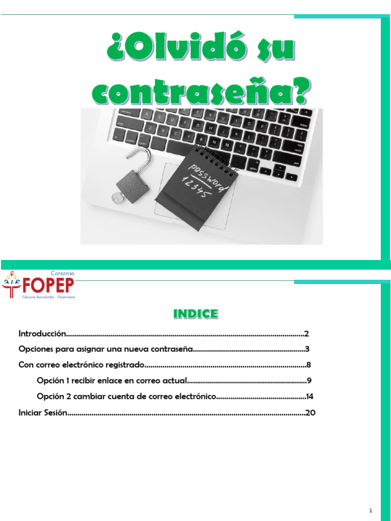 Guía Olvidó Su Contraseña Fopep | PDF | Contraseña | Internet