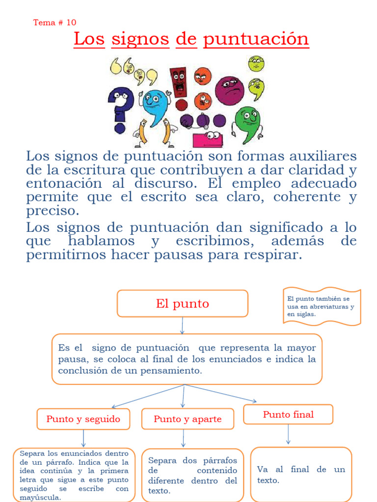 Tema # 10 Los Signos de Puntuación 2A SEC. | PDF | Puntuación ...