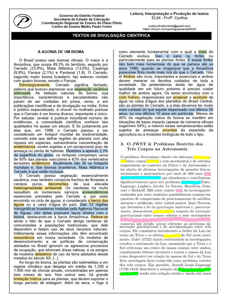 Atividade 4 Texto De Divulgação Científica Caderno Pdf Barragem