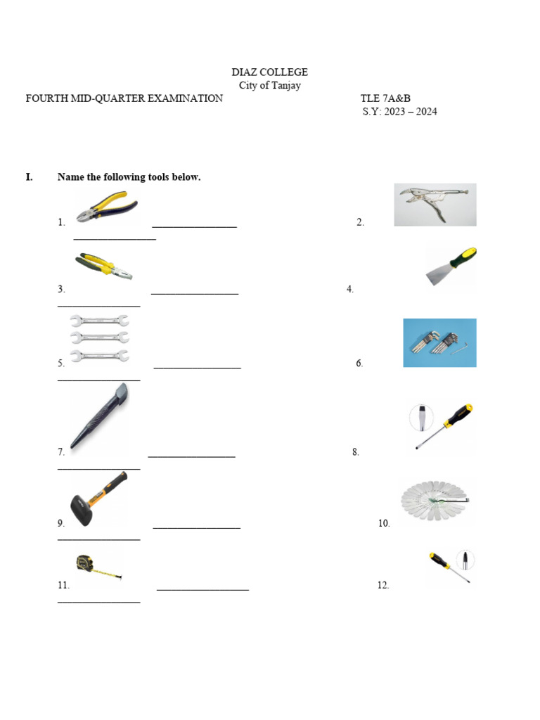 Fourth Mid Quarter Exam 2023 | PDF | Love | Wash
