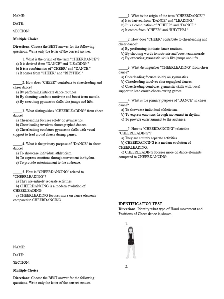 10 point quiz CHEERDANCE | PDF | Cheerleading | Dances