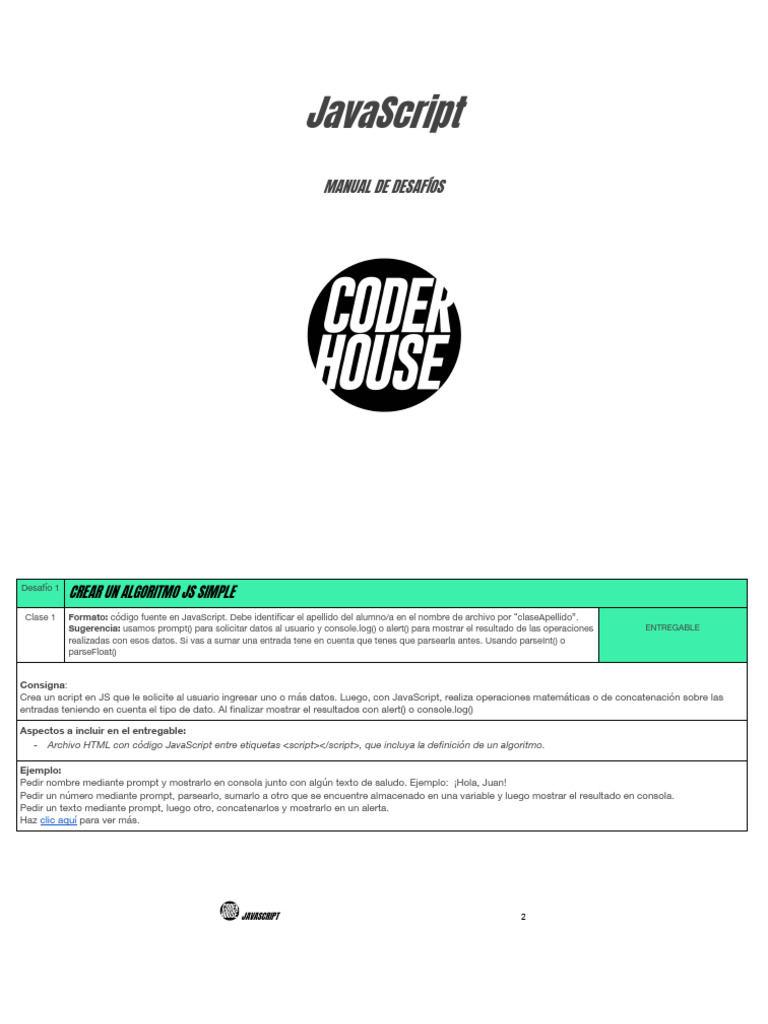 Manual de Desafíos - JavaScript | Descargar gratis PDF | J Query | Modelo de objeto de documento
