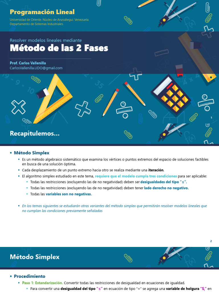 Programación Lineal - 07. Método de Las 2 Fases | Descargar gratis PDF | Ciencia computacional ...