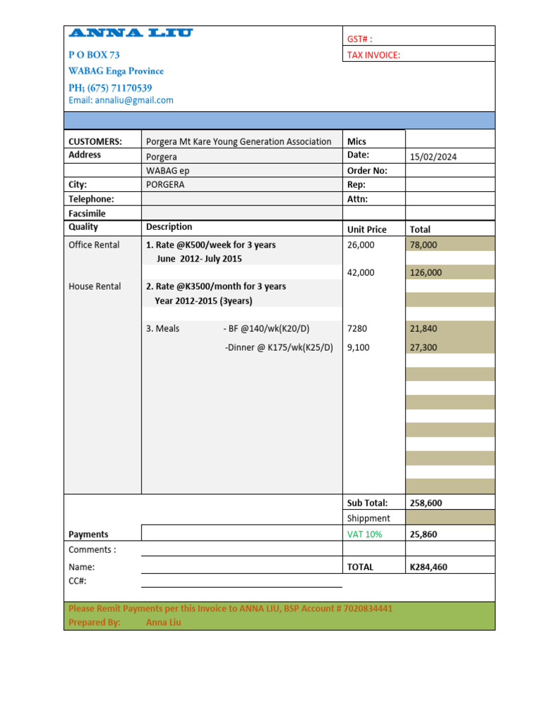 Anna Liu Invoice-1 | Download Free PDF | Value Added Tax | Invoice