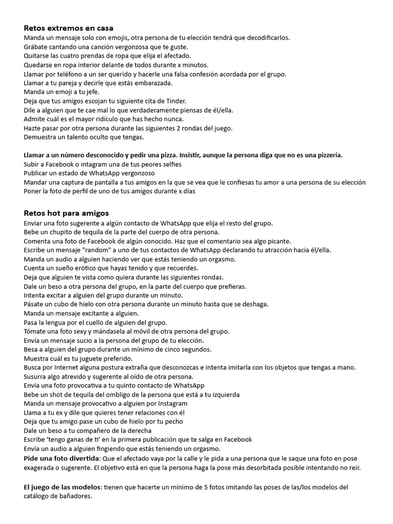 Retos Extremos en Casa | PDF