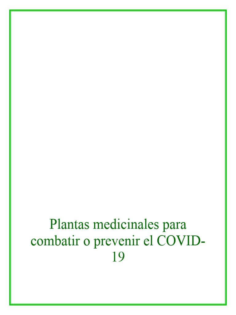 Plantas Medicinales 1 Pdf Resfriado Comun Té
