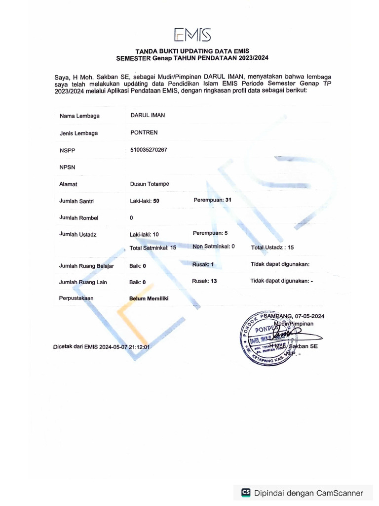 Bap Emis Darul Iman | PDF