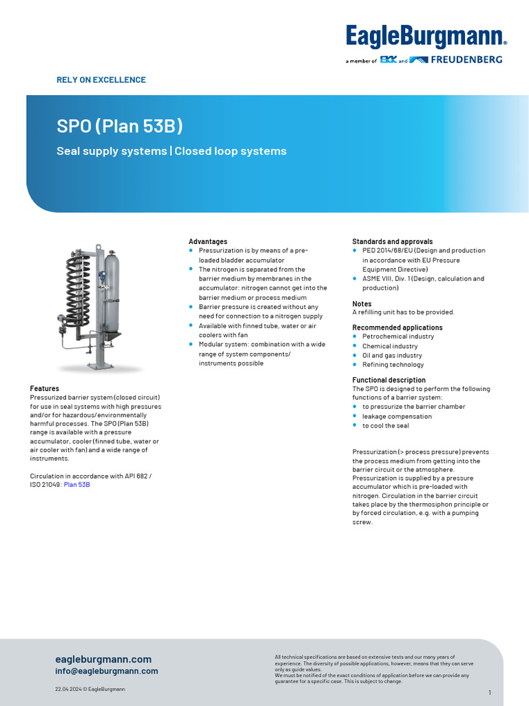 EagleBurgmann - SPO (Plan 53B) - EN | Download Free PDF | Heat Exchanger | Applied And ...