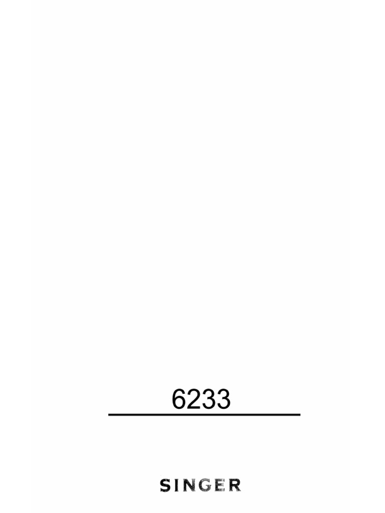Singer 6233 | PDF