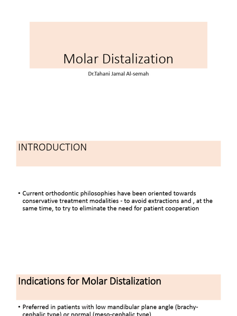 7 - Molar Distalization | PDF | Dentistry Branches | Mouth