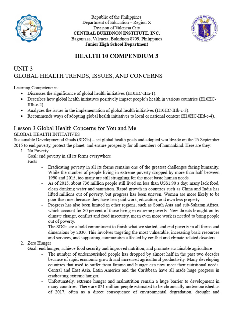 Sample Health 10 Modular Output | PDF | Food Security | Malnutrition