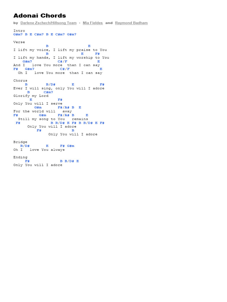 Adonai and Nothing Is Impossible Chords | PDF | Song Structure ...