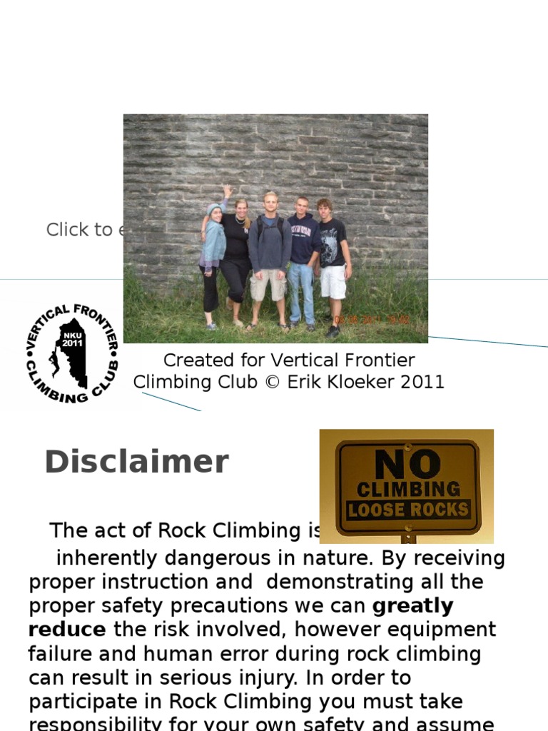 VFCC Safety Power Point | PDF | Rock Climbing | Mountaineering