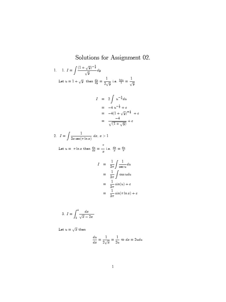 Solutions to assignment 2 | PDF | Calculus | Geometric Measurement