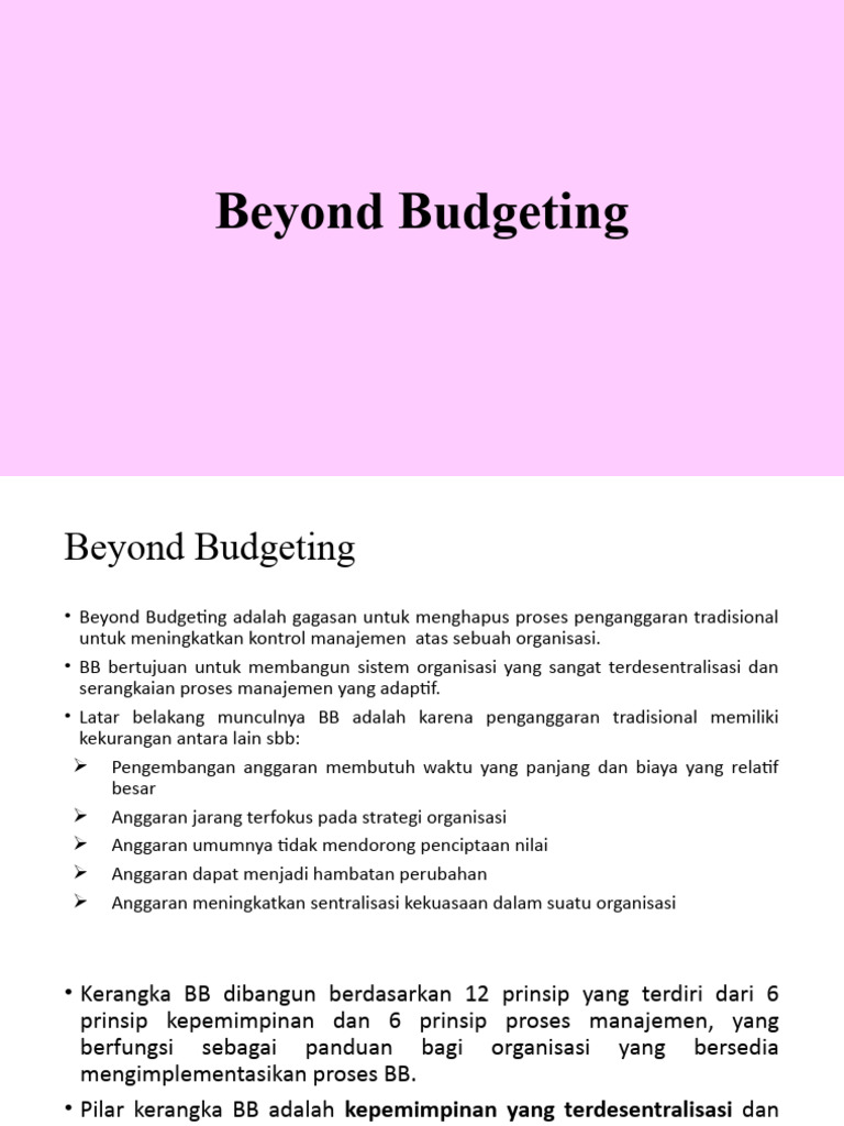 Beyond Budgeting | PDF