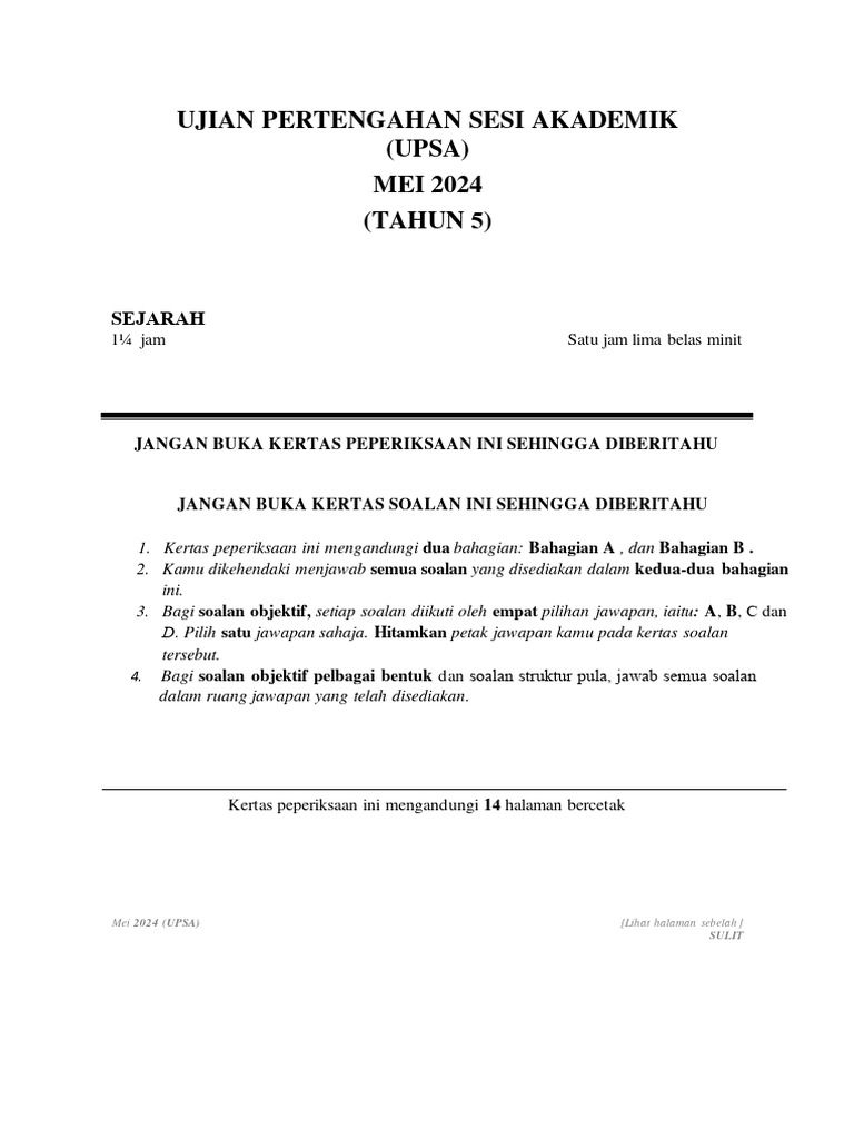 UPSA 24 THN 5 SEJ | PDF
