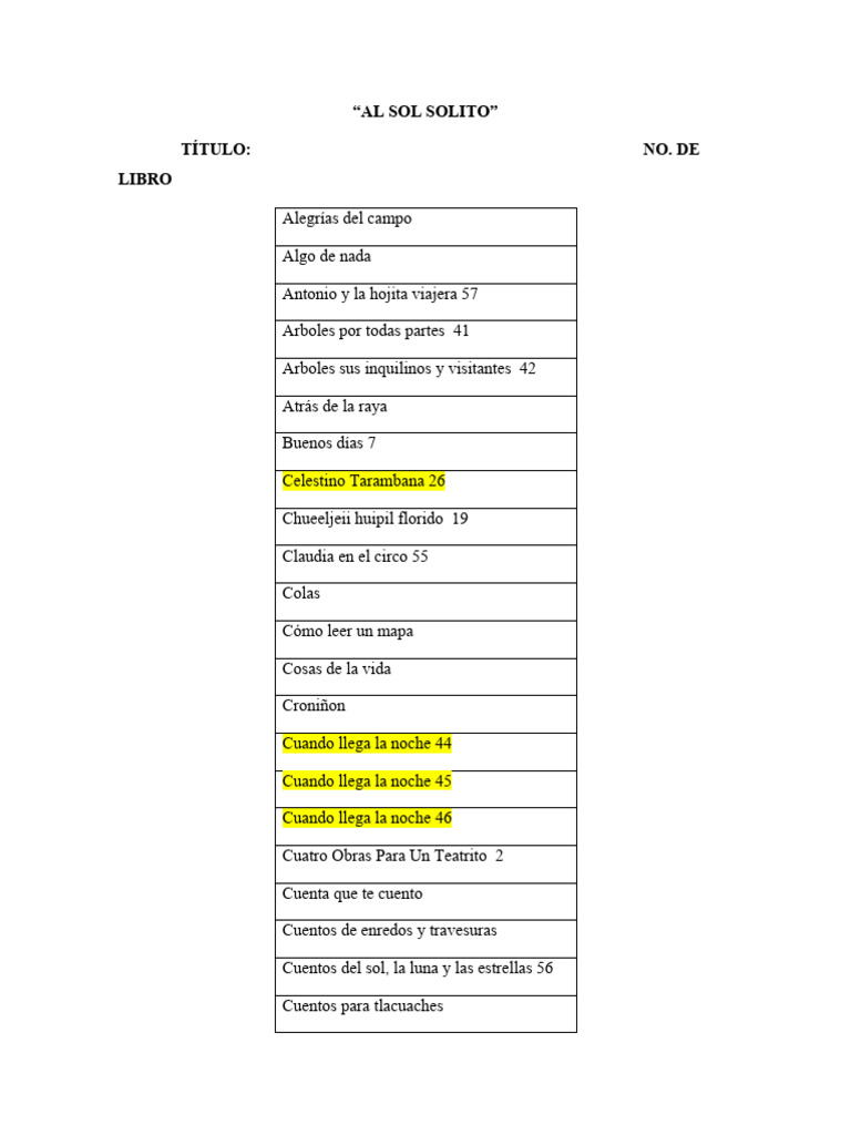 Libros de la colección Al Sol Solito | PDF