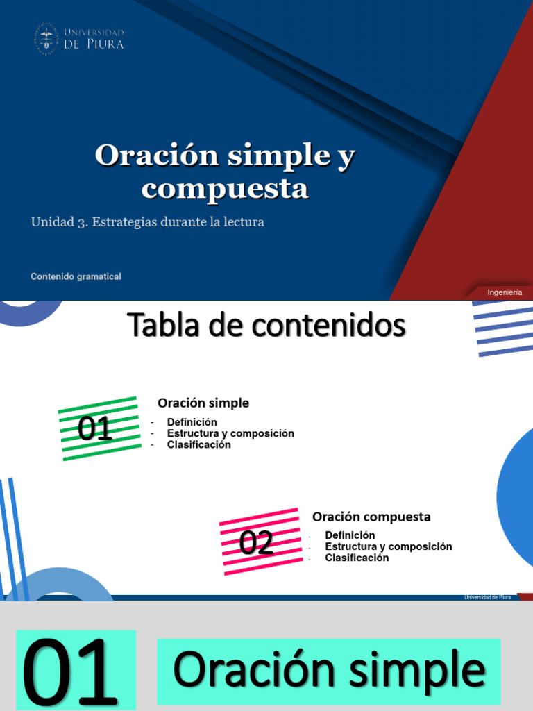 Oración Simple y Compuesta | PDF | Asunto (gramática) | Verbo