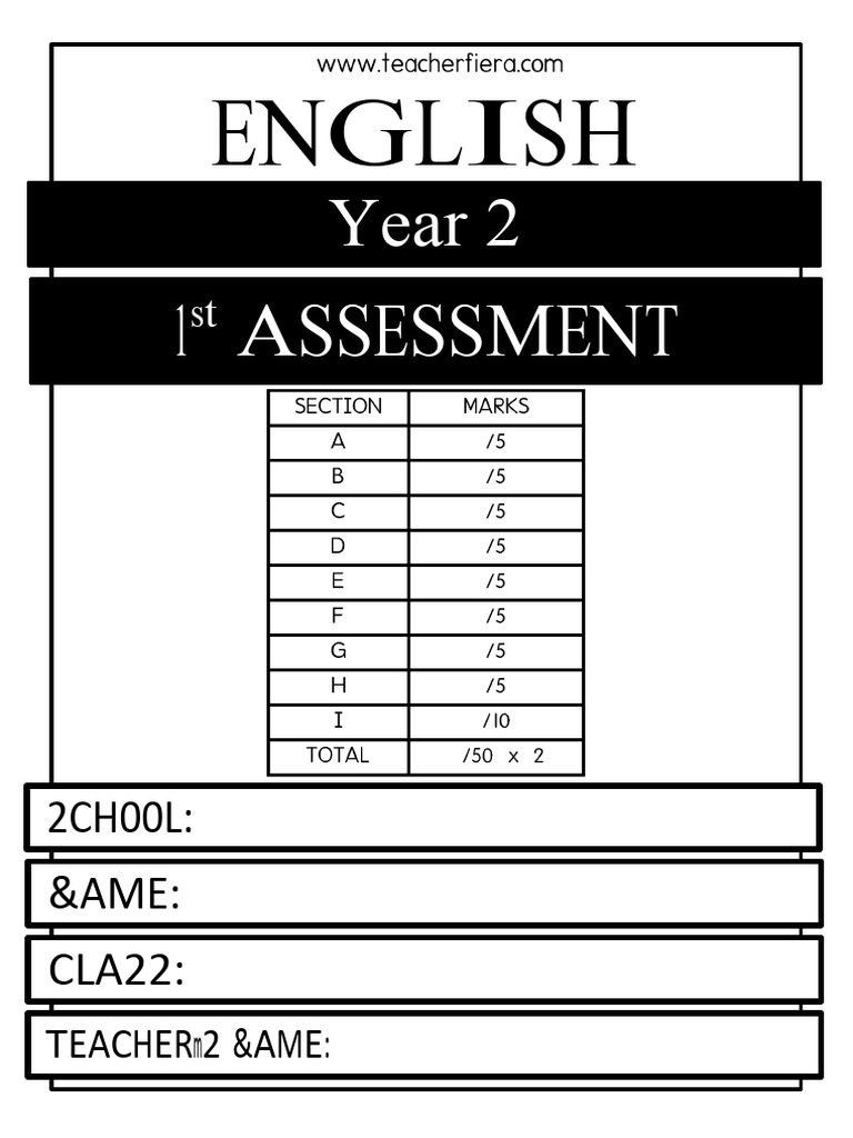 Year 2 English First Assessment | PDF