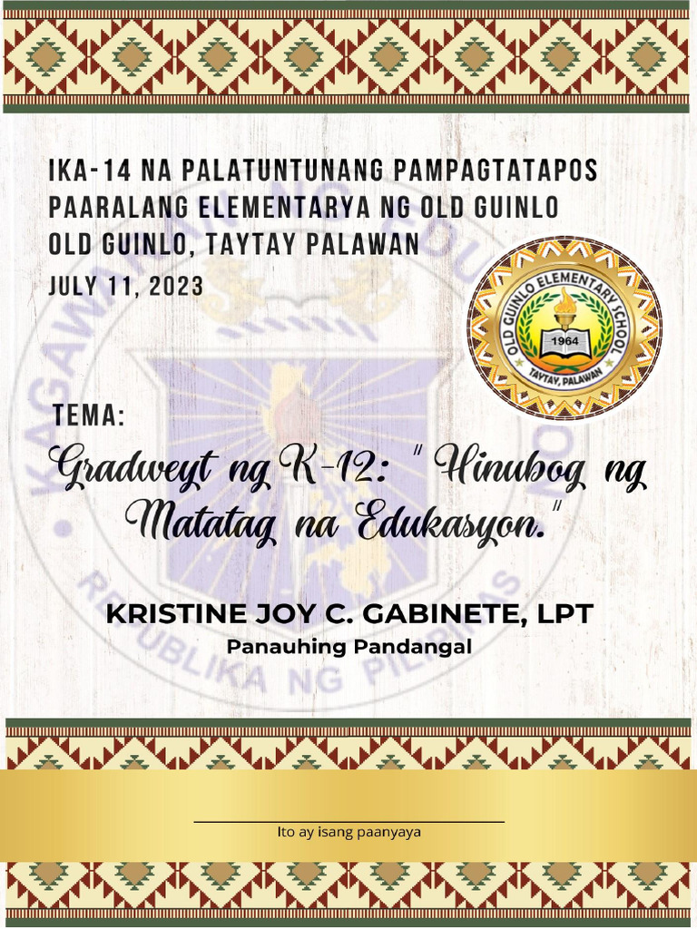 Graduation Program, Sy 2022 - 2023 | PDF