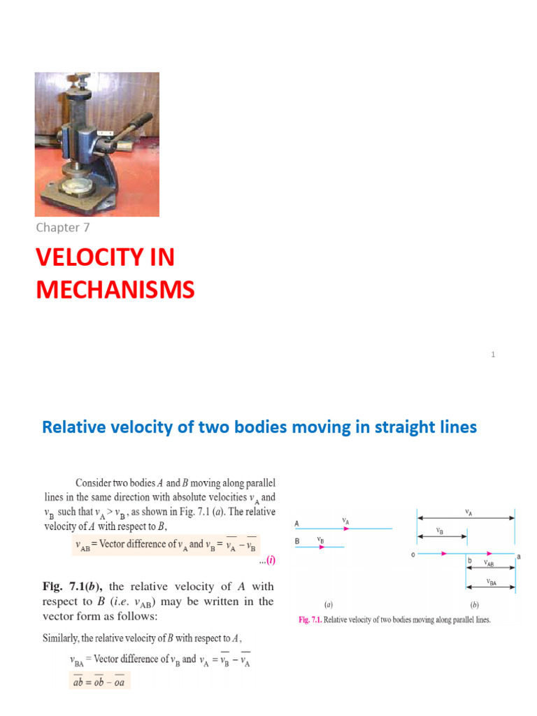 Ch3 Velocity in Mechanisms | PDF | Velocity | Force