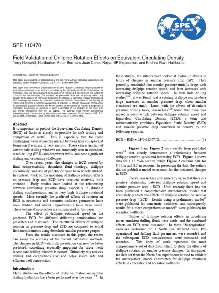 Spe 110470 MS | PDF | Shear Stress | Fluid Dynamics