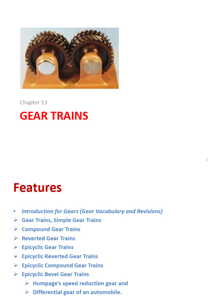 Ch1 Gear Trains | PDF | Gear | Axle