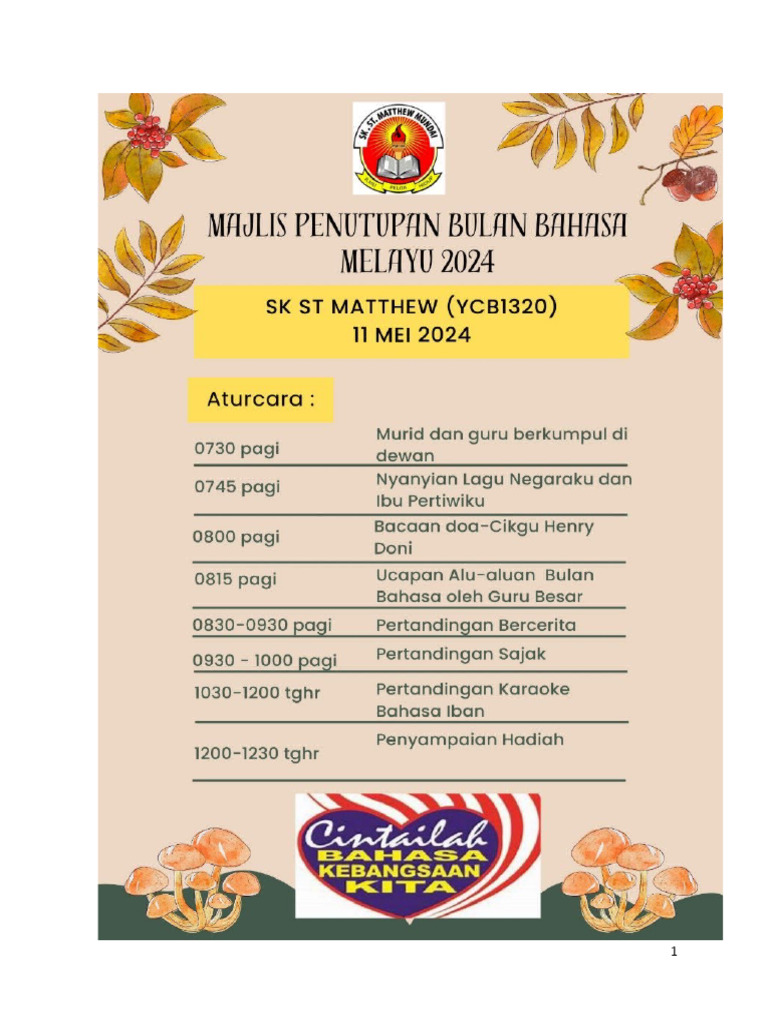 Jawatankuasa Bulan Bahasa Melayu 2024 | PDF