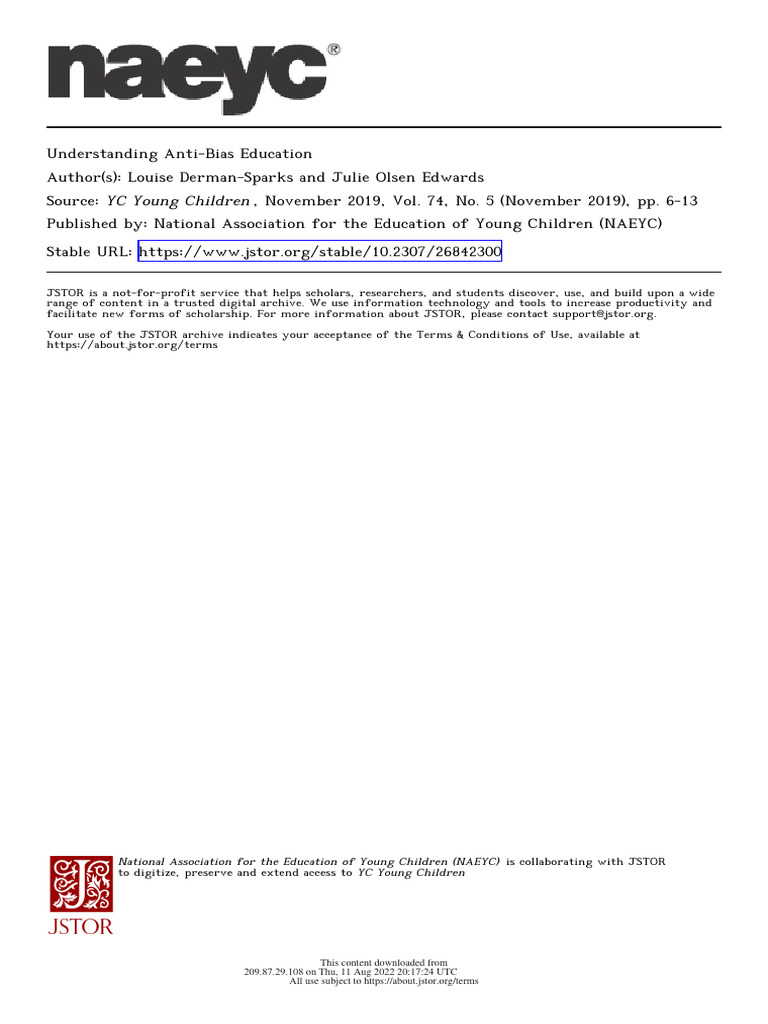 Understanding Anti - Bias Education | Download Free PDF | Identity ...