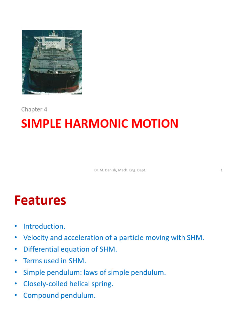 Ch4 Simple Harmonic Motion | PDF | Acceleration | Applied And Interdisciplinary Physics