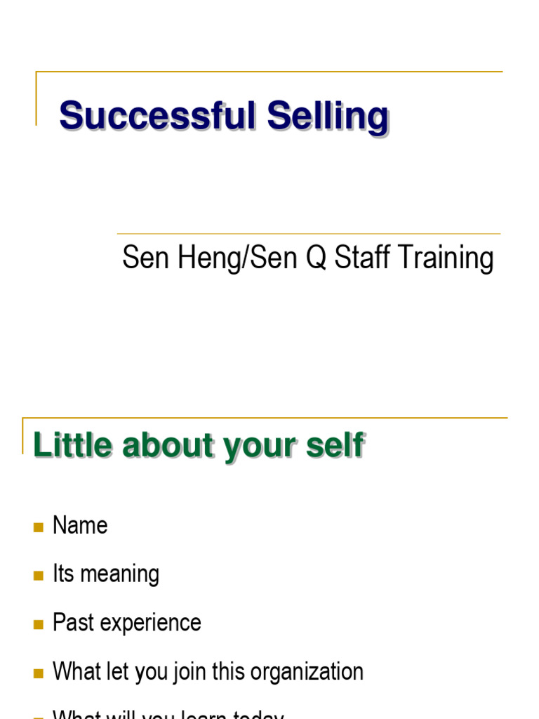 Successful Selling | PDF | Customer