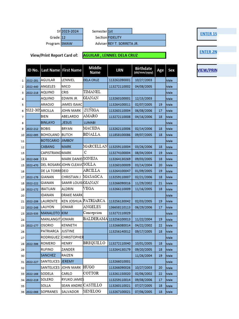 New-Report-Card-SHS-v.2.11 - (12 - FIDELITY) | PDF | Science