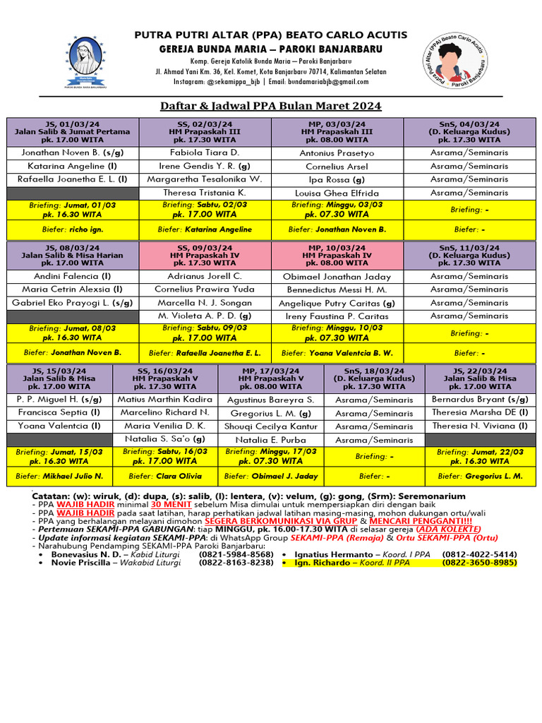 (BJBPPA) Daftar & Jadwal PPA Banjarbaru Maret 2024 | PDF