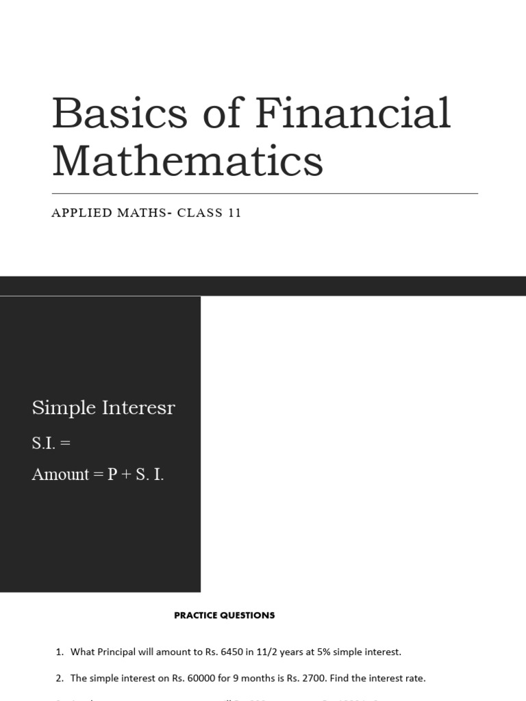 Basics of Financial Maths | PDF | Value Added Tax | Taxes