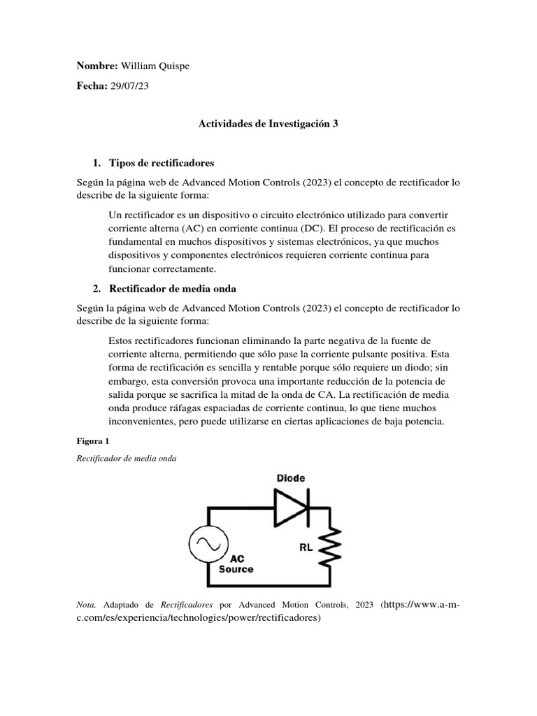 Tipos de Rectificadores | PDF | Rectificador | Corriente eléctrica
