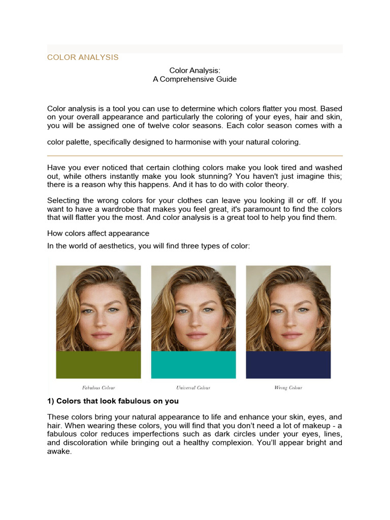 Color Analysis | PDF | Color | Visual System