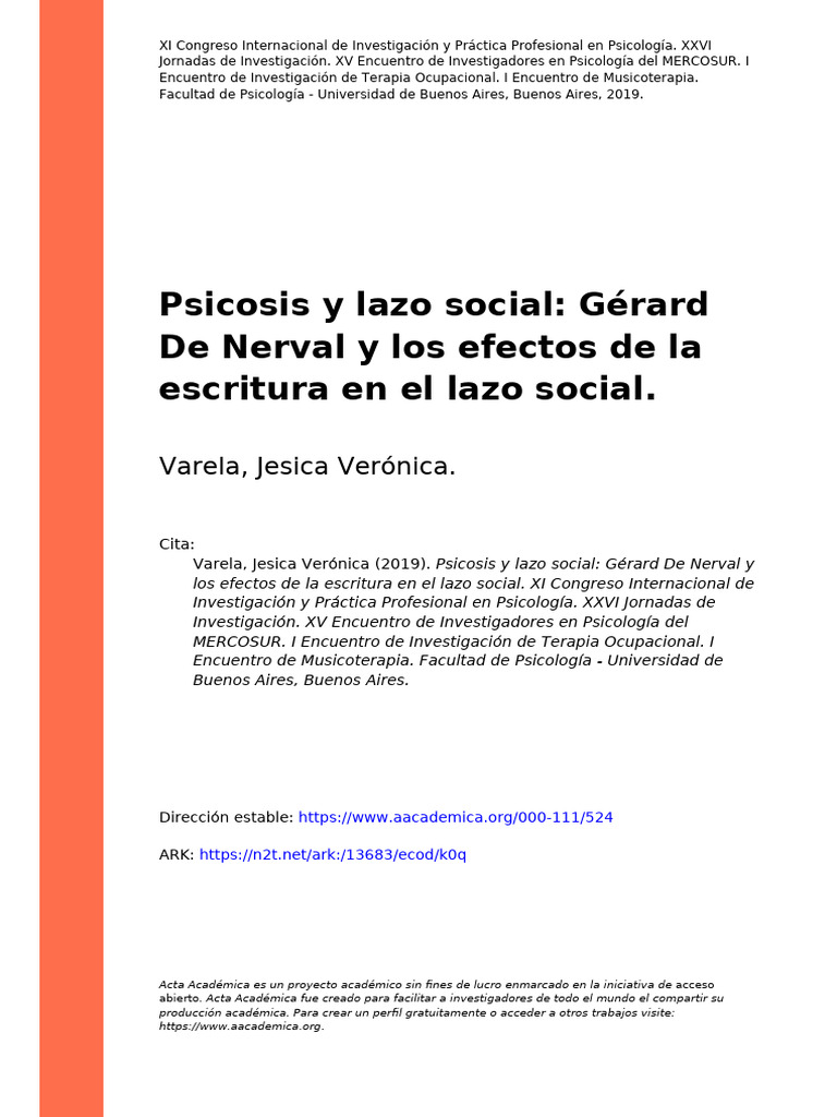 Varela, Jesica Verónica (2019) - Psicosis y Lazo Social Gérard de ...