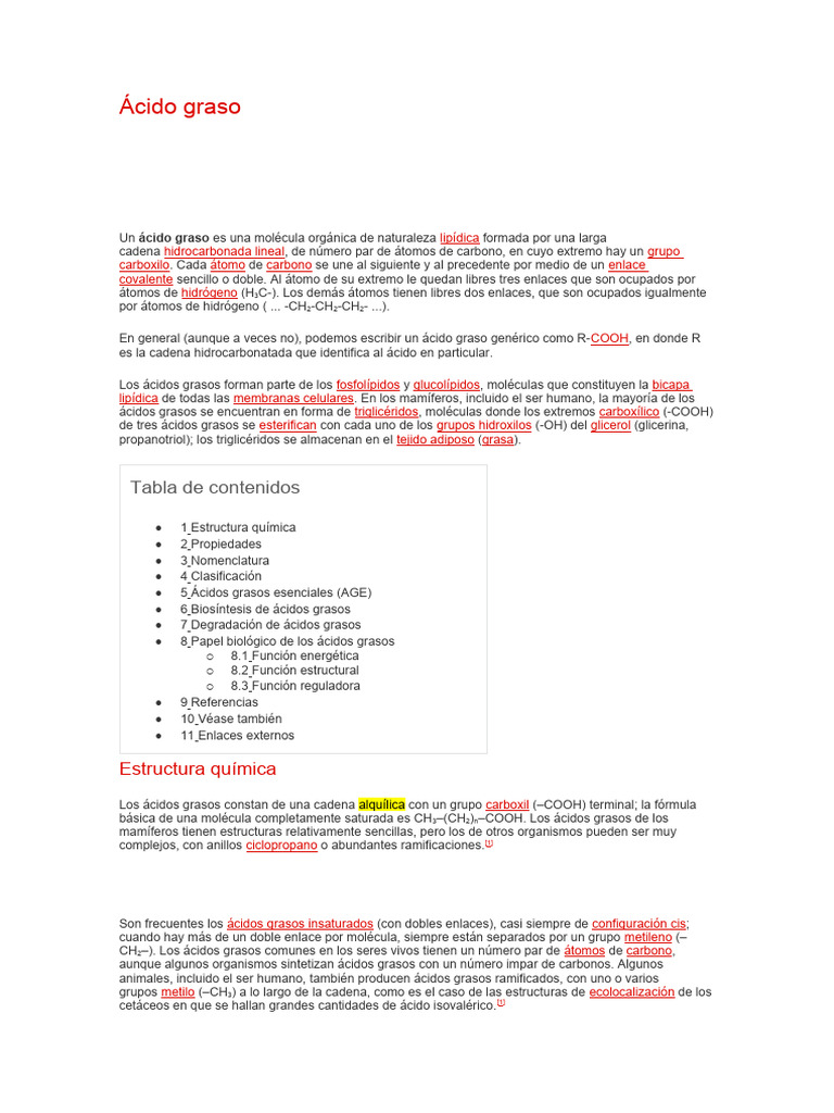 Guía Completa de Ácidos Grasos | PDF | Ácido graso | gordo