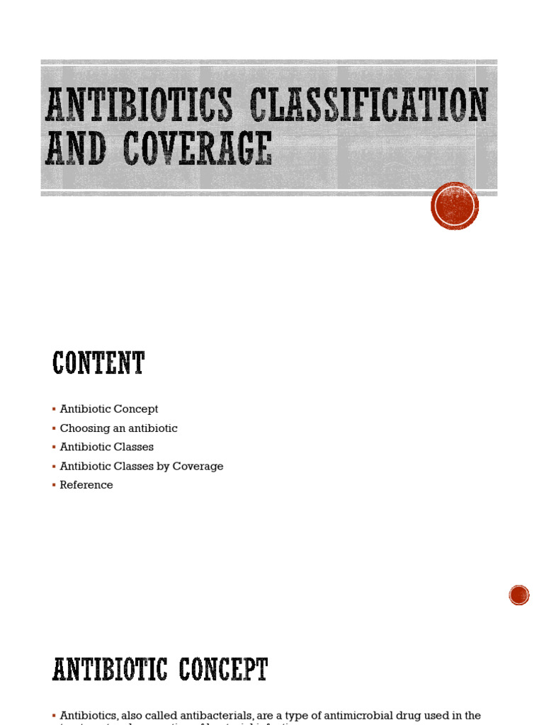Antibiotics Classification and Coverage | PDF | Gram Negative Bacteria ...