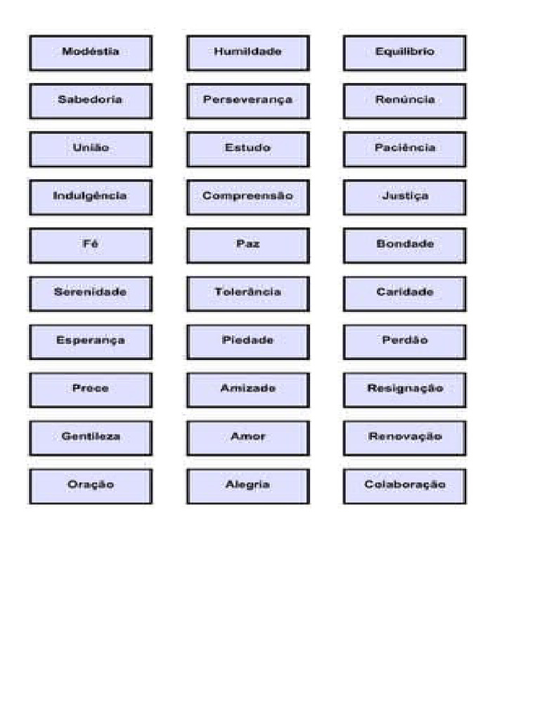 Bingo Dos Valores | PDF